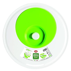 Snips Spin, Drain & Serve Salad Spinner 5 Quart, Green