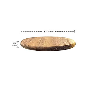 Acacia Wood Drink Coasters with Rustic Holder, 3.68 Inch Round Wooden Coasters,8 Pieces Cup Coasters Set