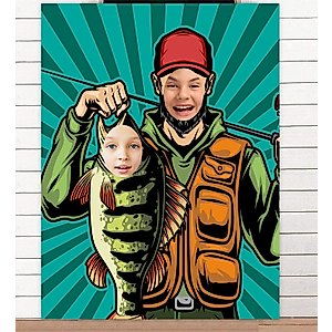 Fisherman Banner Backdrop Background Pretend Play Party Game Photo Booth Props Gone Fishing Fisher Fish Theme Decor for Kid Boy Girl 1st Birthday Baby Shower Favors Supplies Decorations, Multi