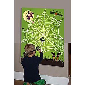 Funnlot Pin The Tail Halloween Kids Halloween Games Party Pin The Spider On The Web Game Halloween Party Games for Kids Halloween Party Games Activities Halloween Pin The Tail Game