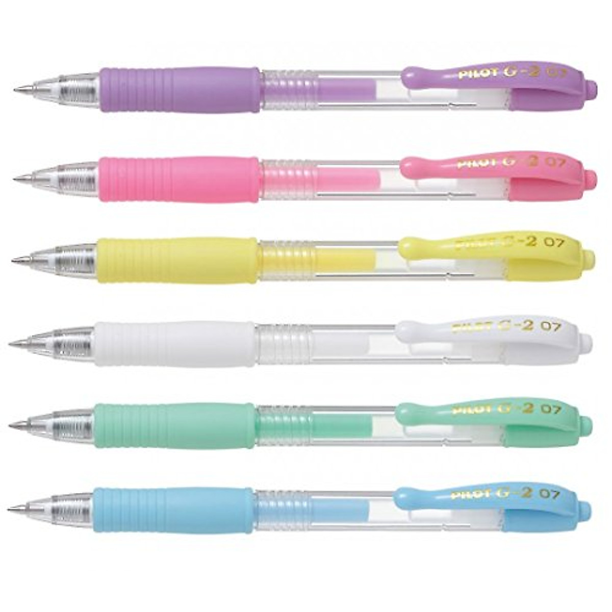 Pilot G2 Pastel Gel Ink Rollerball Pens Assorted Colors - Pack 6