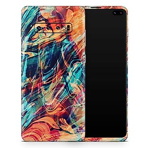 DesignSkinz Liquid Abstract Paint Remix V13 Protective Vinyl Decal Wrap Skin Cover Compatible with The Samsung Galaxy S20 (Screen Trim & Back Glass Skin)