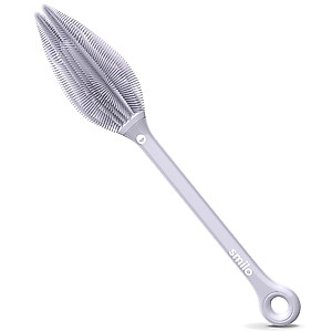 Smilo Silicone Baby Bottle Brush - Soft Touch Baby Bottle Cleaner with Flexible Twin Tip to get Cups, Glasses and Baby Bottles Extra Clean - Food-Grade Silicone, Dishwasher Safe & BPA-Free - Gray