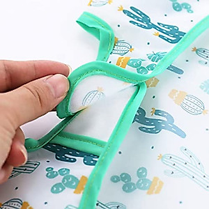 PandaEar 5 Pack Long Sleeve Bibs| Waterproof Full Bib with Sleeves for Babies Infant Toddler 6-24 Months| Mess Proof Baby Smock for Eating| Baby Apron for Feeding