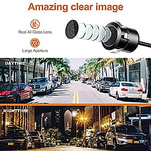 Reverse Backup Camera,RAAYOO L002 HD 170 Degree Wide View Angle Universal Car Front/Side/Rear View Camera,2 Installation Option,Removable Guildlines,Mirror Non-Mirror Image,12V only