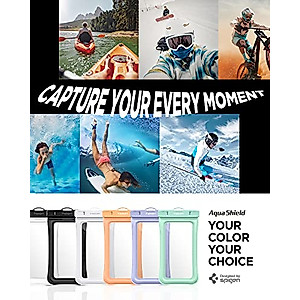 Spigen AquaShield Floating Universal PVC Protective Cases with IPX8 A610 Compatible with iPhone, Galaxy, Xiaomi, Google (Pack of 2) - Black