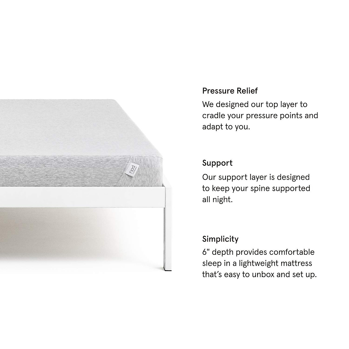 Tuft & Needle Kin Firm 6" Queen Adaptive Foam Mattress in a Box, Cooling Pressure Relief, Balanced Support, 100 Night Trial, Fiberglass-Free, CertiPUR-US, 10-Year Limited Warranty