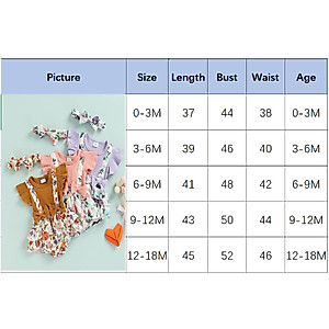 Frietlebird Newborn Baby Girl Clothes Floral Romper Ruffle Sleeve Onesie Dress with Headband Spring Summer Outfit (B-Purple,0-3 Months)