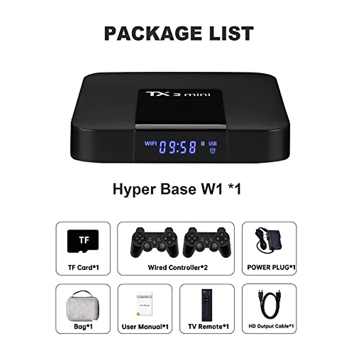 Retro Game Console with Built in 49,159 Classic Games, Emulator Console Plug and Play Video Games for TV, 110000+ Free Game Resources, Video Game Console Compatible with MAME/Atari/PSP etc, 4K HD