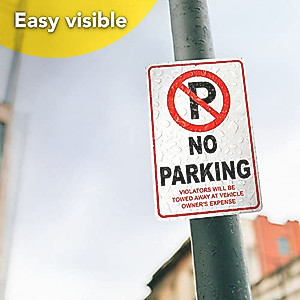 No Parking Signs - No Parking Signs for Driveways Aluminum 8x12 - No Parking Signs Will Be Towed- Do Not Block Driveway Sign - Please No Parking Sign - No Parking Signs Metal
