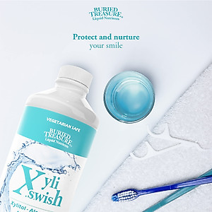 Xyli Swish - All Natural Formulated Nano Silver, Xylitol & Aloe Mouthwash - Alcohol and Fluoride Free - Oral Rinse to Fight Bad Breath & Dry Mouth - Peppermint Flavor - 16oz.
