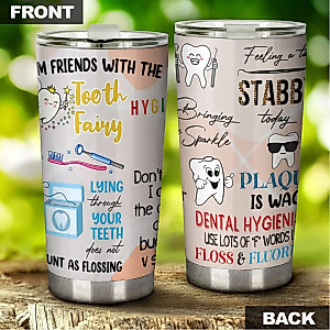 MEDROC Dental Hygienist Gifts Tumbler - Stainless Steel 20oz, Funny Dental Hygiene Gifts For Women Men, National Dental Hygienists Week Gifts For Coworker Drinking Coffee Cups (DH05)