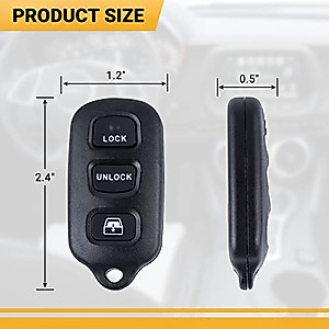 Keyless Entry Remote Control Car Key Fob Compatible with 1999 - 2009 Toyota 4Runner 2001-2007 Toyota Sequoia Key Replacement FCC ID HYQ12BBX HYQ12BAN (2 Pack)