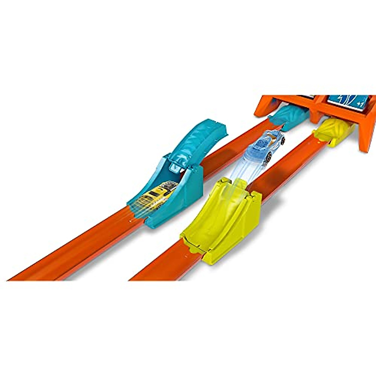 Hot Wheels Action Launch Across Challenge, Game Style Competition, 2 tracks, 2 Launchers, 2 Ramps, Ages 4 Years and Older