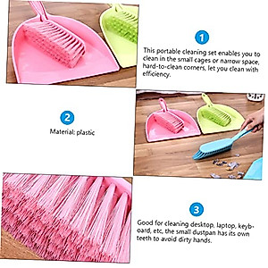 COLLBATH 2pcs Mini Broom Dustpan Set Keyboard Cleaning Tool Dust Pan and Brush Small Broom Brush Mini Tools Mini Brush Bed Broom Household Brooms Cleaning Tools Desktop Broom Plastic