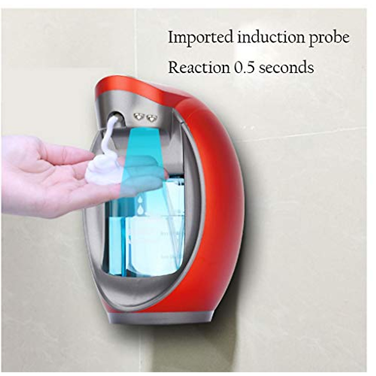 TGRTY Soap Dispenser Liquid Dispenser Smart Foam Liquid Distributor Automatic Foam Dispenser Induction Washing Foam Dispenser Bottle Lotion Dispenser (Color : Yellow)