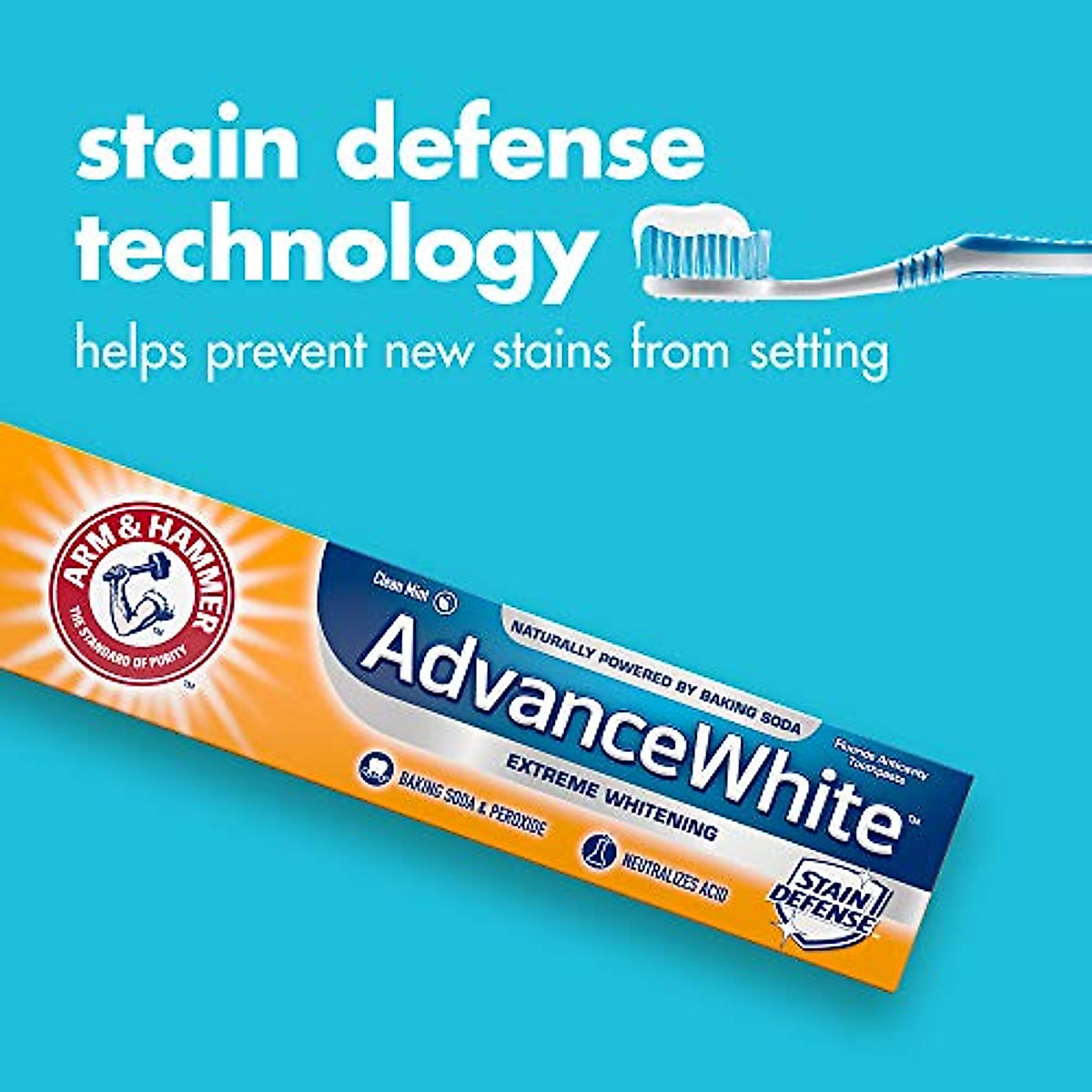 ARM & HAMMER Advanced White Extreme Whitening Toothpaste, TRIPLE PACK (Contains Three 6 Ounce Tubes) -Clean Mint - Fluoride Toothpaste (Pack of 3)