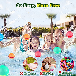 10PCS Water Balloons, Reusable and Refillable Water Balloons for Kids Adults, Quick Fill and Great Gift for Outdoor Activities and Water Games (10pcs)