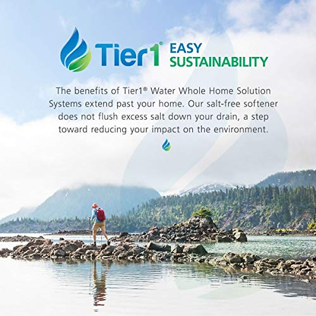 Tier1 Salt-Free Whole House Water Softener System 1-3 Bathrooms - Eco Series