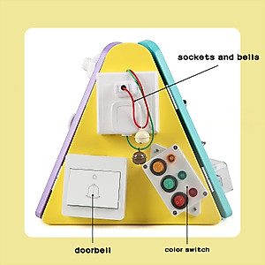 Steventoys 14 in 1 Toddler Busy Board, Montessori Wooden Busy Board for Toddlers - Travel Toy Wooden Sensory Board Activity Board for Fine Motor Skills - Busy Board for Toddlers 2-4