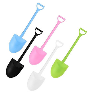50PCS Assorted Color Plastic Disposable Mini Ice Cream Dessert Spoon Shovels Pudding Yogurt Spoons for Family or Party
