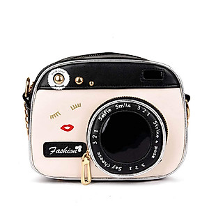 PACKOVE Women Crossbody Bag Camera Shaped Bag PU Leather Handbag Fashion Camera Shaped Purse for Daily Use Travel Shopping