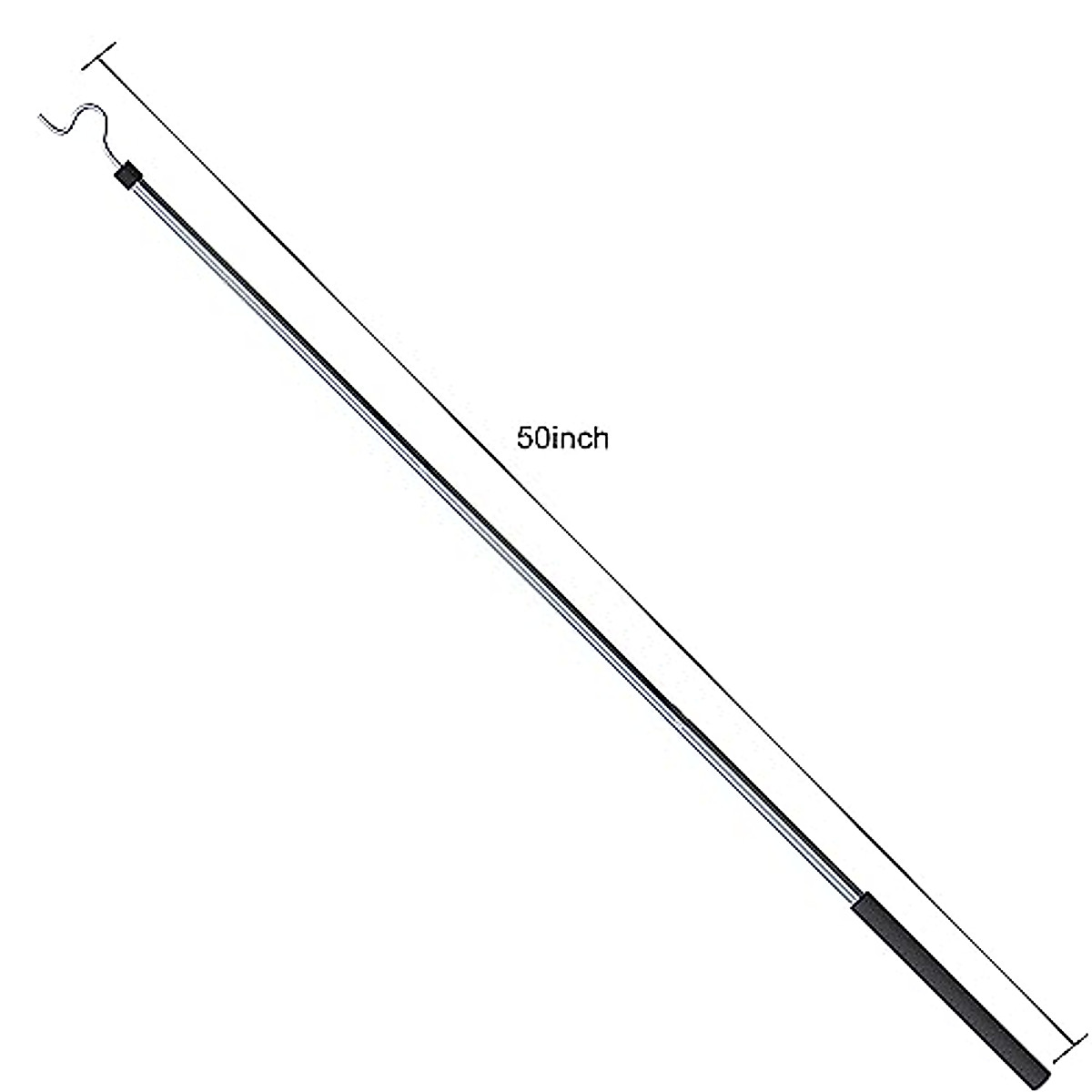 Frebuta Clothes Rack Hook Pole Sponge Handle Length 51 Inch.Hook Pole Rod To Get Clothes From High Places.Closet Clothes Hook Pole Be Used Shutters,Closet, Ceiling.Lightweight, Sturdy, Stainless Steel