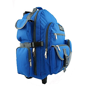 K-Cliffs Heavy Duty Rolling Backpack School Bookbag with Wheels Deluxe Wheeled Daypack