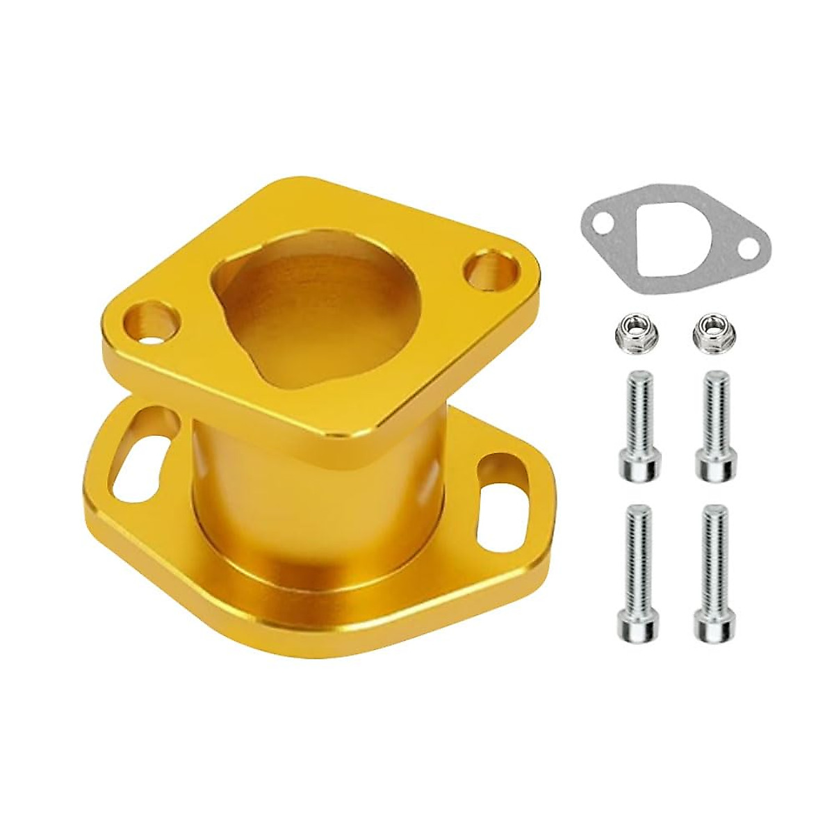 Performance Racing Intake Pipe Inlet Manifold CNC Aluminum with Gasket Screw for VM22 26mm Predator 196cc 212ccc CT200U Honda GX160 GX200 6.5HP OHV KT196 Clone Engines Mini Bike Go Kart Gold