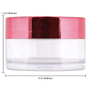 Beauticom 20g/20ml USA Acrylic Round Clear Jars with Lids for Lip Balms, Creams, Make Up, Cosmetics, Samples, Ointments and other Beauty Products (12 Pieces, Rose Gold Lid (Flat Top))