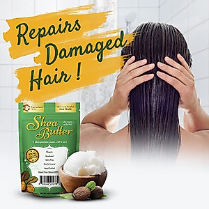 Miibox 100% Raw Unrefined Organic Shea Butter-African Grade A Ivory 1 Pound (16oz)