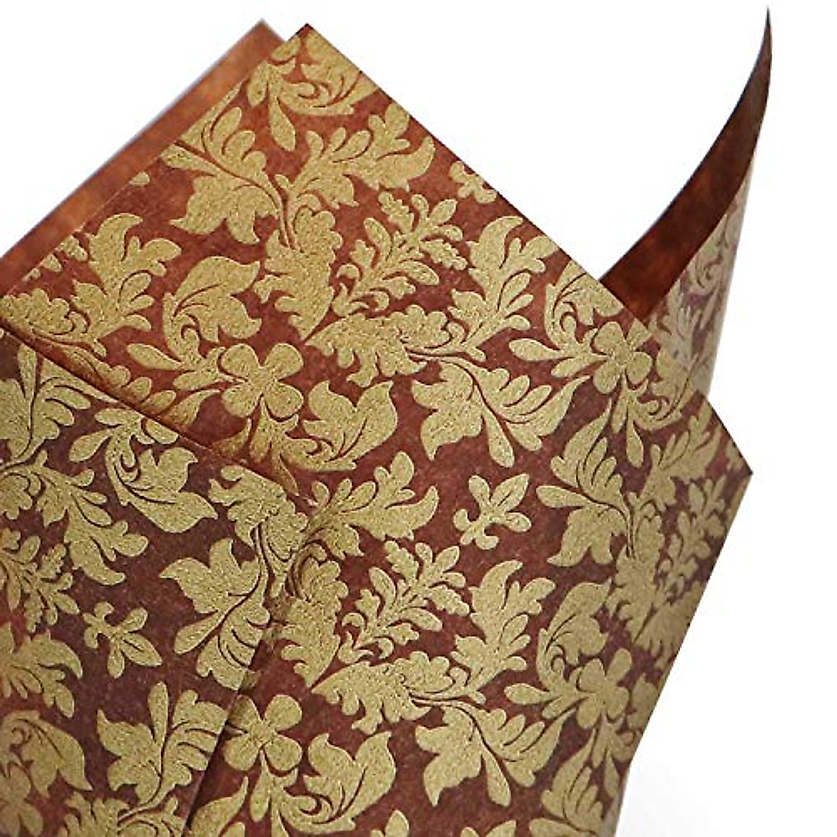 HULISEN 100 Pcs Tulip Cupcake Liners, 2 Colors Premium Greaseproof Paper Baking Cups, Muffin Liners for Wedding, Baby Showers, Party, Brown and White Golden Leaf Model