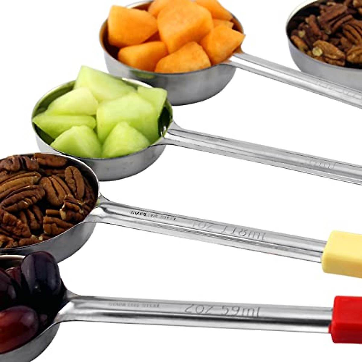 Darware Portion Control Serving Spoons (6-Piece Ladle Set); w 1/4 Cup, 1/2 Cup, 3/4 Cup & 1 Cup (2, 4, 6, 8 oz) & 1/2 & 1 Cup Utensils/Spoodles