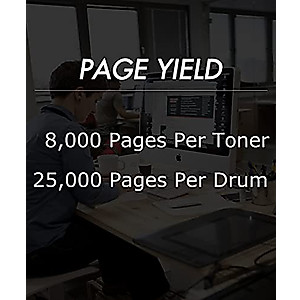 (4 Pack, Toner+Drum) Green Toner Supply Compatible TN580 DR520 Toner Cartridge and Drum Unit (3xToner + 1xDrum) Used in Brother MFC-8870DW MFC-8890DW Printer