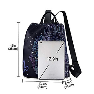 ALAZA Capricorn Zodiac Sign and Constellation Backpack Purse with Adjustable Straps for Woman Ladies