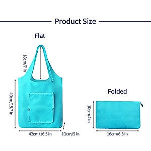 ACBSUSU Foldable reusable grocery bags, eco waterproof shopping bags, food tote bags. Fits in your pocket (5 packs) (Multi-color)