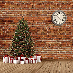 Chuangdi 4.5 x 9 Feet Brick Stone Wall Backdrop Stone Wall Scene Setter Brick Sheet Wallpaper Curtains Door Removable Brick Tablecloth Photo for Winter Halloween (Retro Red, Brick)