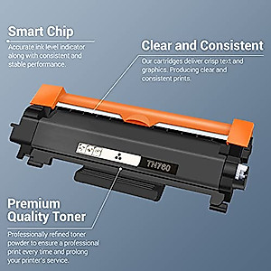 Inkox Compatible Toner Cartridge Replacement for Brother TN760 TN-760 TN730 TN-730 for Brother HL-L2350DW HL-L2395DW HL-L2390DW HL-L2370DW MFC-L2750DW MFC-L2710DW DCP-L2550DW (Black, 2-Pack)