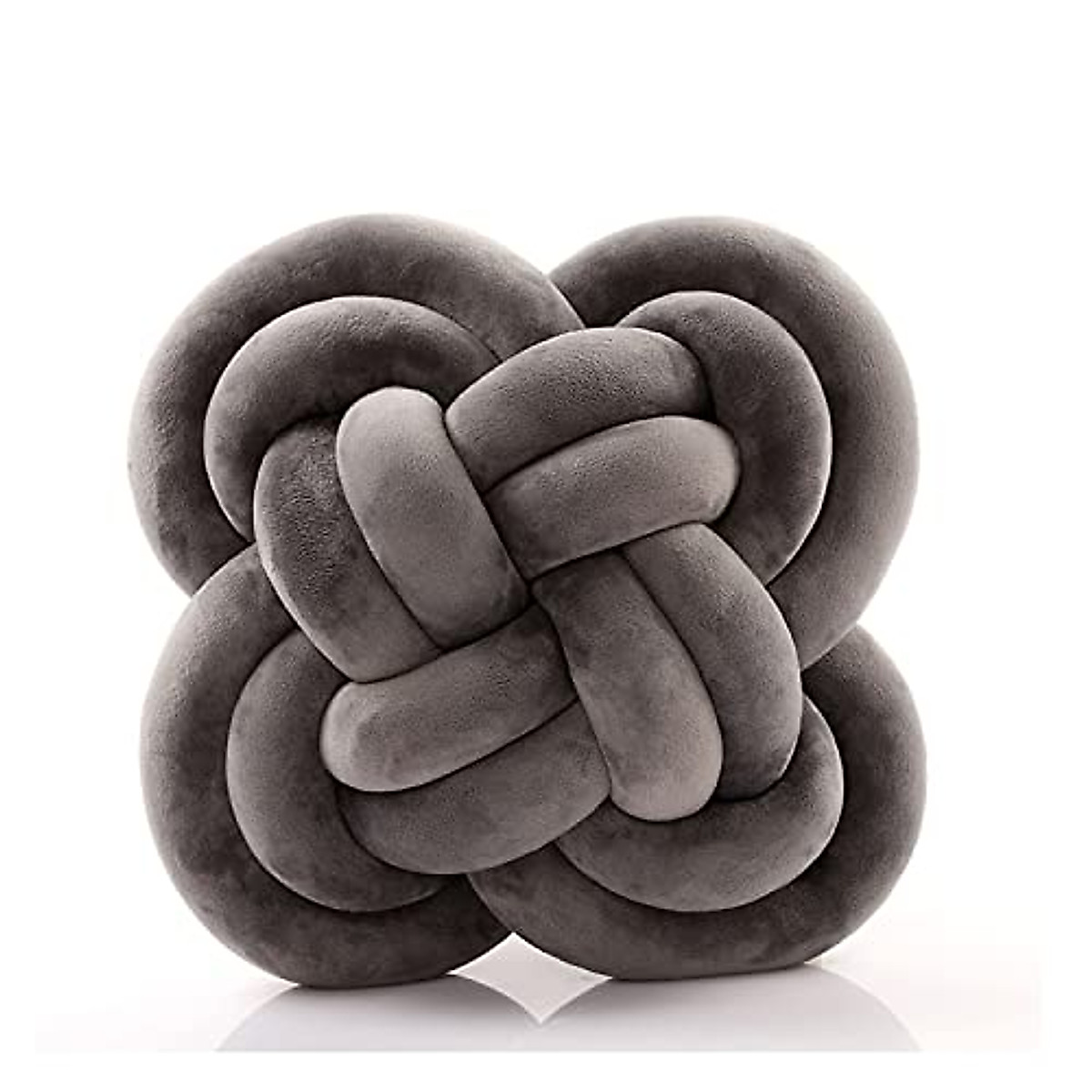 NDIAO Knot Ball Pillows Dark Grey Velvet Knot Pillow Ball for Sofa 12x12 Round Knot Throw Pillows Soft Decorative Cushions Bedroom Decor
