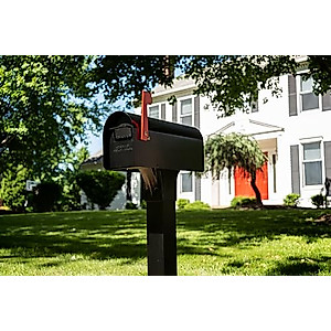 Architectural MAILBOXES Ironside Large Capacity Galvanized Steel black, Post-Mount Mailbox, MB801BAM, Metal, Black