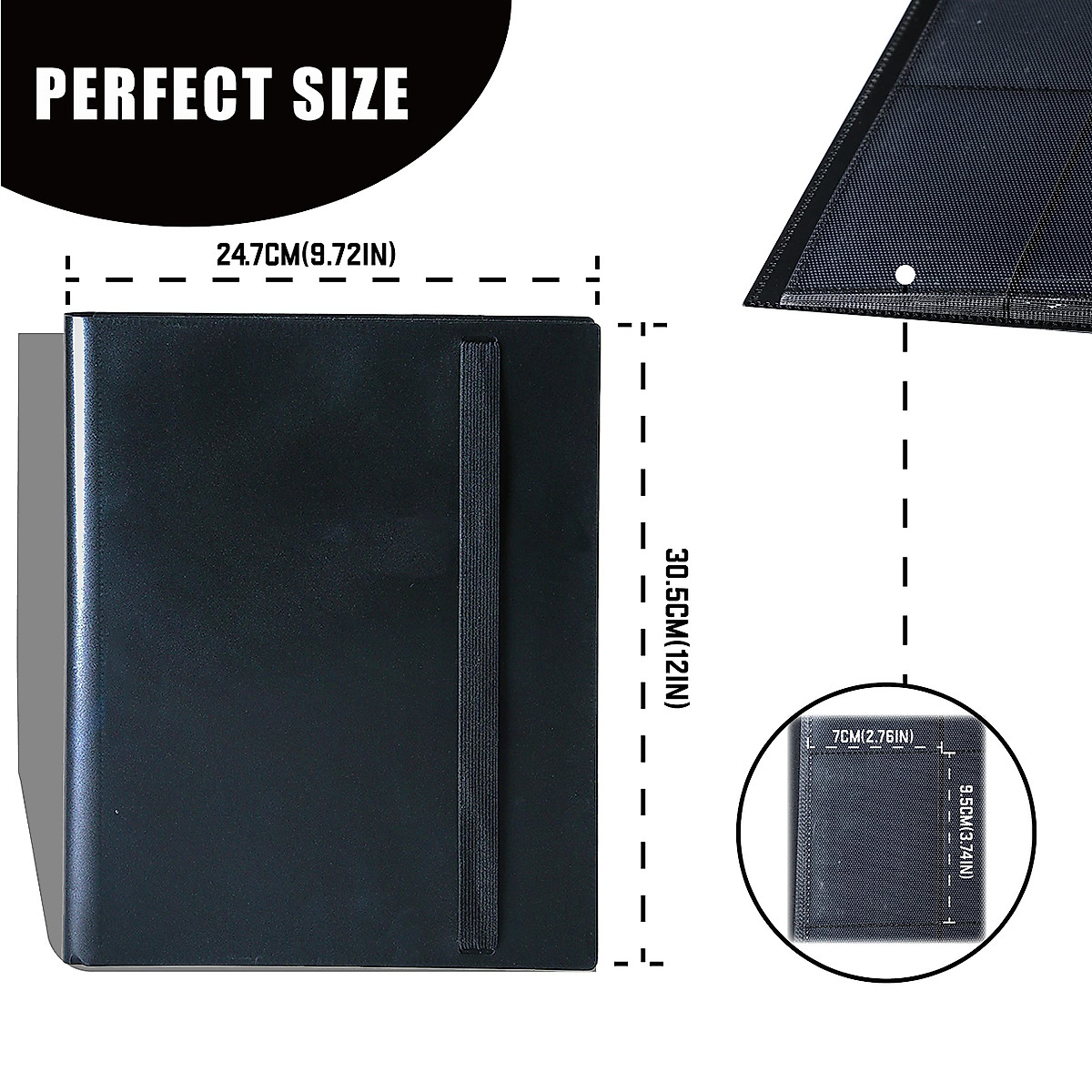 9 Pockets Trading Card Binder, Card Collectors Album Folder Waterproof Double-Sided 360 Side Loading Pockets for Trading Cards/Sports Card/Game Cards OS0720BK