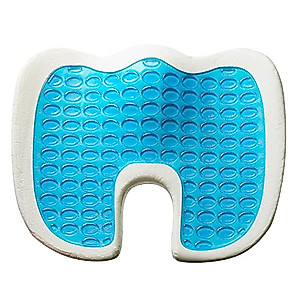 Memory Foam Seat Cushion - No-Slip Bottom - Gel & Memory Foam Coccyx Cushion for Tailbone - Used for Office Chairs Car Seat Cushion - Sciatica & Back Pain Relief - (Light Pink) 1 Count