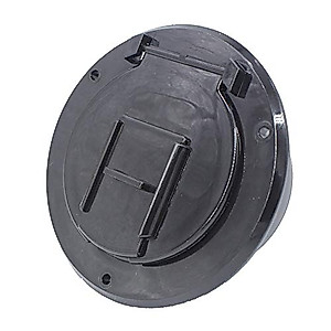 X-Haibei RV Trailer Camper Electric Power Cord Cable Hatch Round Fits 2-3/4 inches Dia. Hole Flip Up Cover (Black)