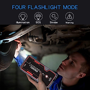 XNEMU Car Jump Starter, 2000A Peak 20000mAh (Up to 8.0L Gas or 6.5L Diesel Engine) 12V Auto Booster Battery Pack Jump Box with Quick Charger Smart Jump Cables