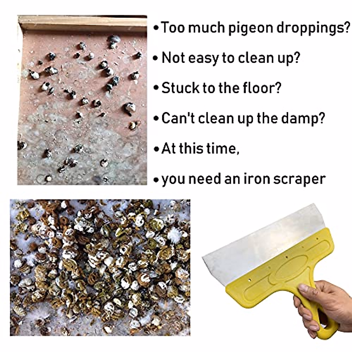 SRRPSPIGEON Pigeon droppings Scraper Bird droppings Clean Pigeon Home nest Cleaning Scraper Straight Pigeon loft Tool
