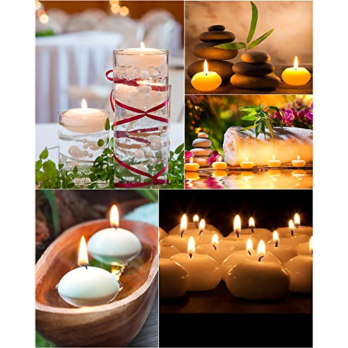 80 Pcs 1.73 Inch White Unscented Floating Candles, Dripless Tealight Candles Home Decorations, Cute and Elegant Burning Candles for Wedding Vases Centerpieces Party Accessories