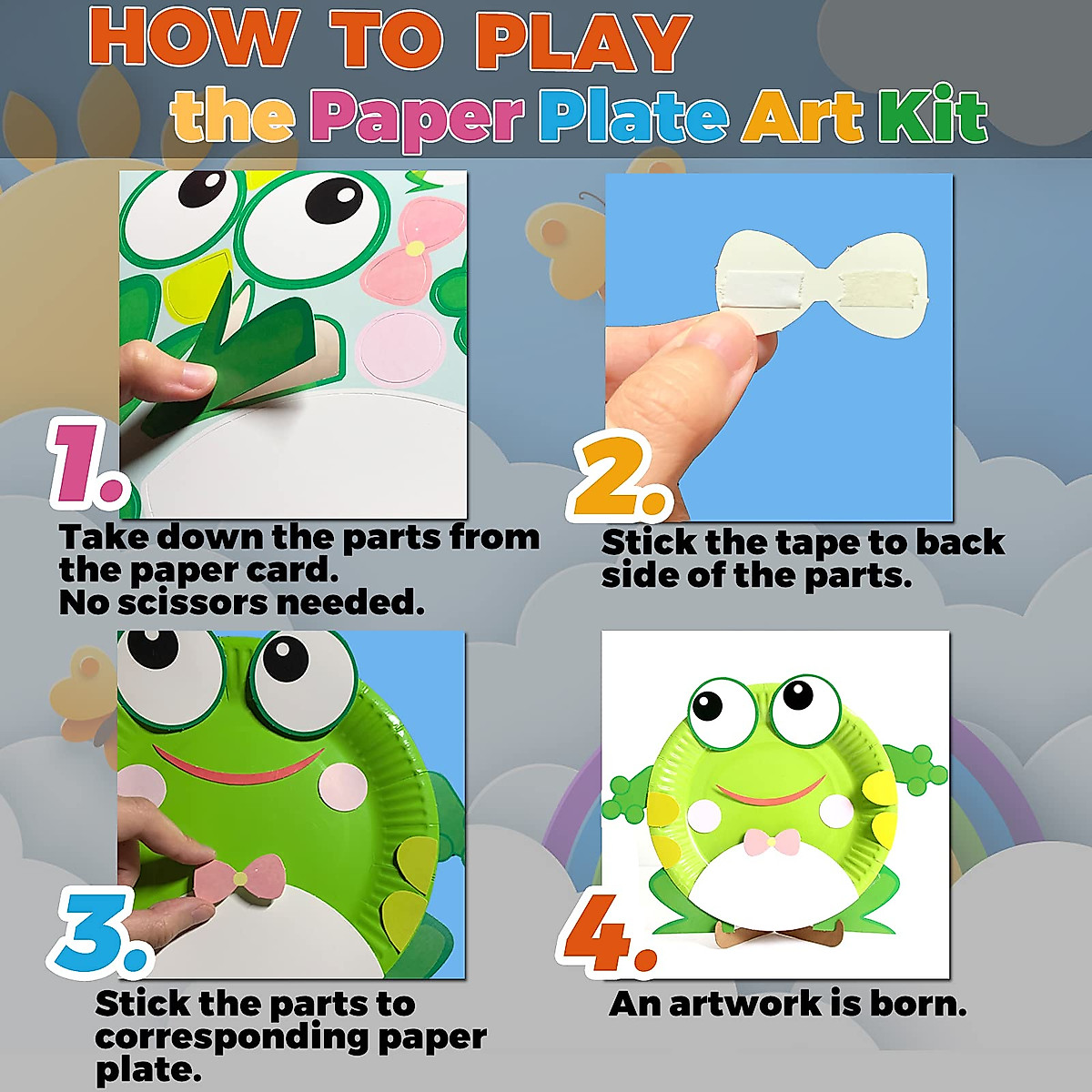 10Pcs Animal Paper Plate Kit for Kids, DIY Art Supplies Project for Children, Game for Preschool Classroom Party, Fun and Educational Gift for Easetr Birthday Holiday Christmas Crafts for Girls Boys