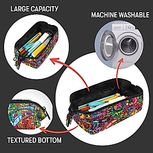 ZIPIT Lenny Pencil Case | Large Capacity Pencil Pouch | Pencil Bag for School, College and Office (Colorful)