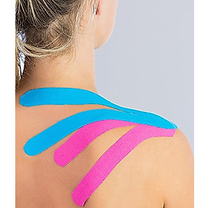 Kinesiology Tape Pro, Athletic Waterproof Muscle Support Adhesive Kinesio Sport Tape for Athletes 2 inches x 16.4 feet, 2 Rolls, Light Blue