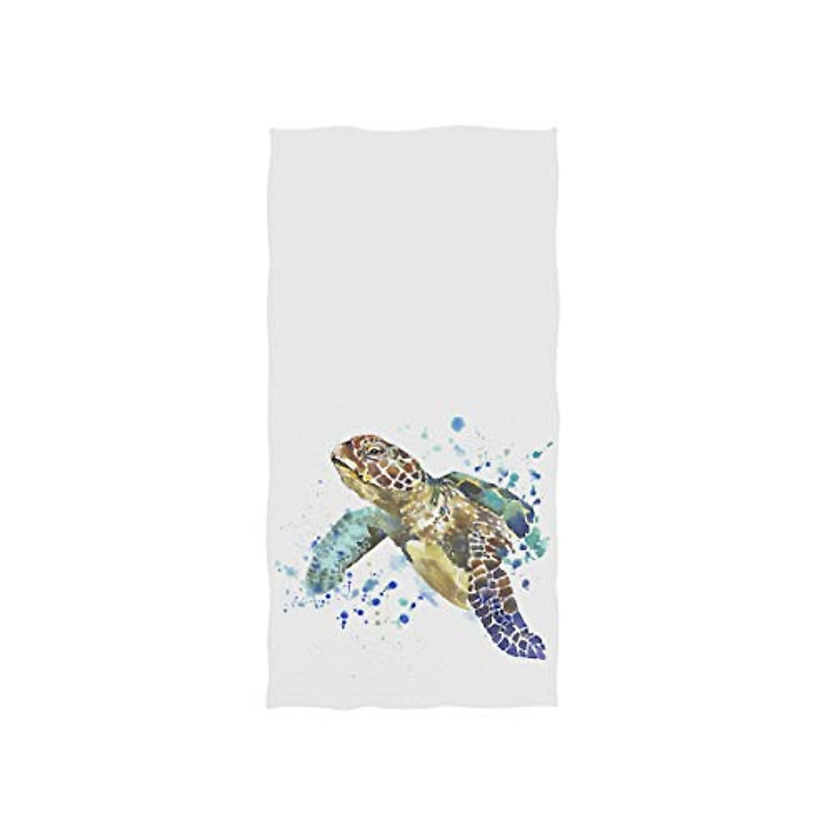 VIKKO Towels Hand Washcloths 30x15 Inch Washcloths Polyester Fingertip Towel with Single-Sided Printing (Sea Turtle)